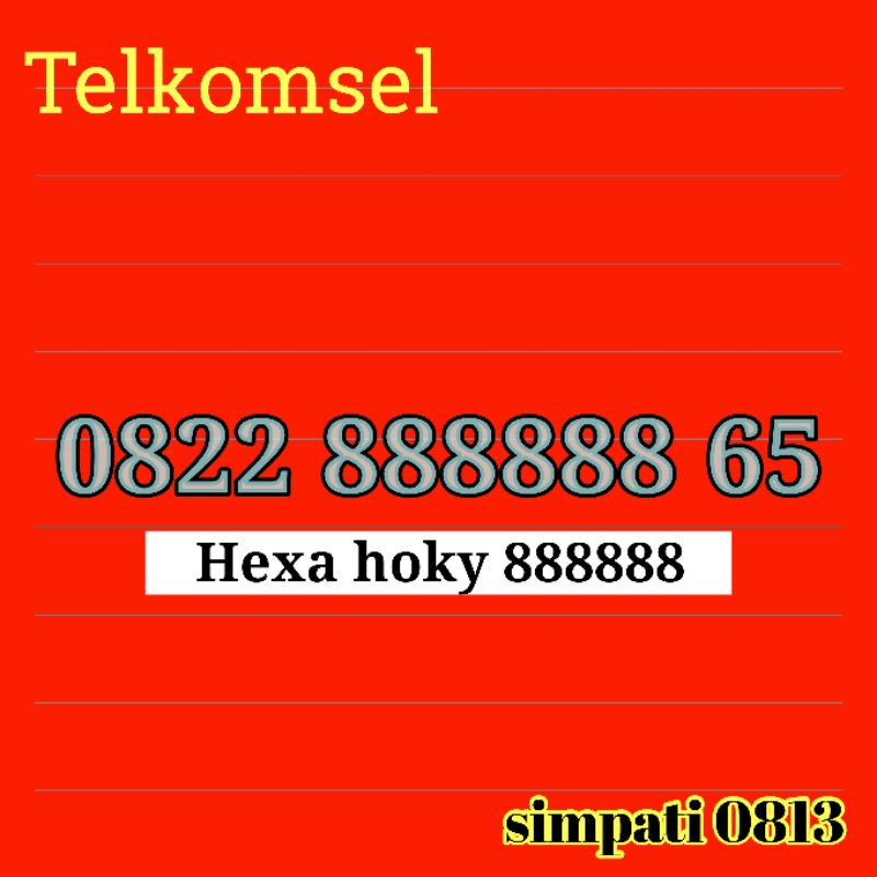 Jual nomor cantik simpati hexa 888888 nomor hoky nomor angka besar ... Jual nomor cantik simpati hexa 888888 nomor hoky nomor angka besar ...