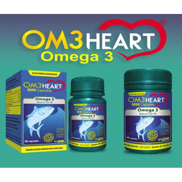 Jual OM3HEART OMEGA 3 NATURAL FISH OIL OMEGA 3 ISI 60 Capsules omg ...