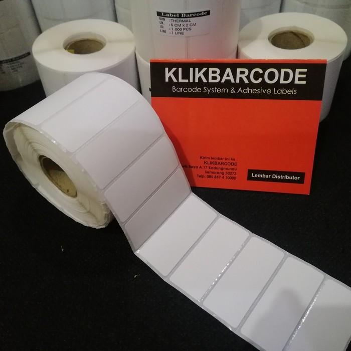 Jual MURAH Stiker Kertas Label Barcode Thermal ukuran 50x20mm - 50 x 20 mm-1000pc KLIKBARCODE ...
