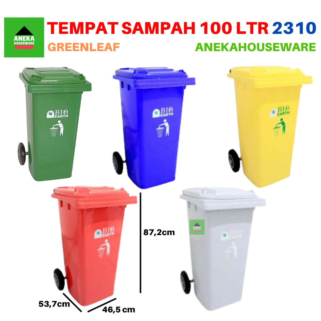 Jual Tempat Sampah Bio Dust Bin 100 Liter 2310 Green leaf KHUSUS KARGO ...
