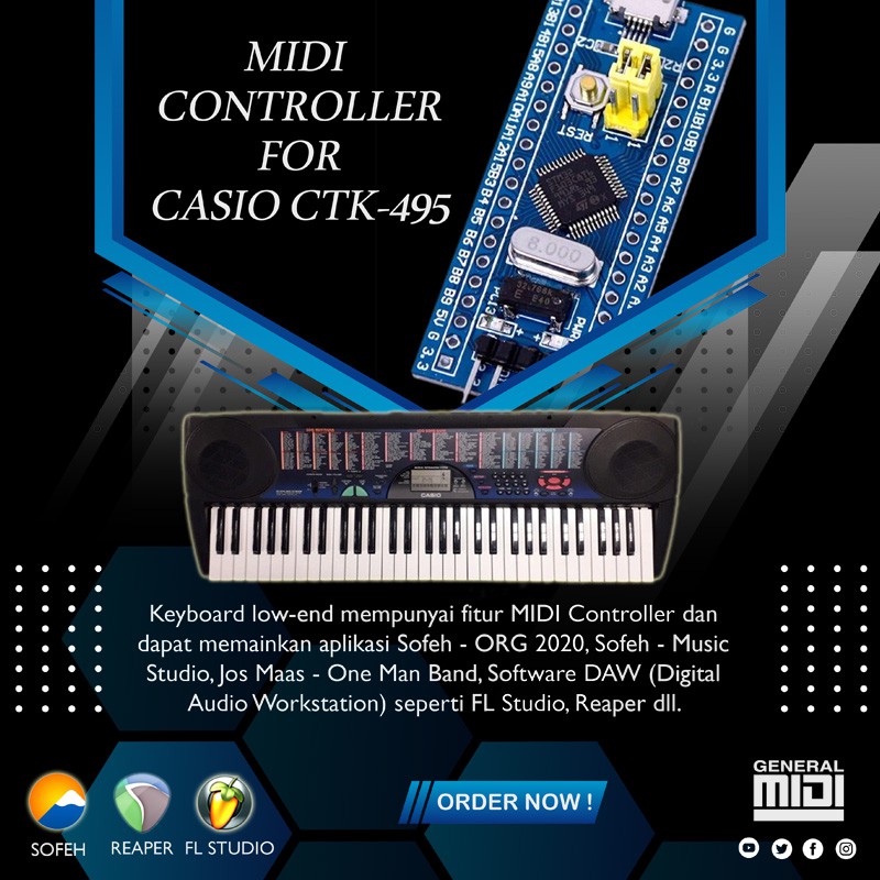 Jual Modul Midi Controller Casio CTK-495 | Shopee Indonesia