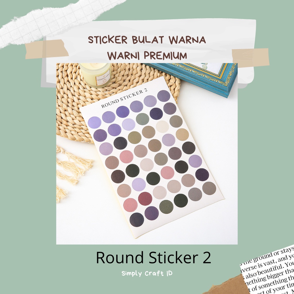 Jual Simply Craft ID - Sticker stiker bulat warna warni / Sticker basic ...