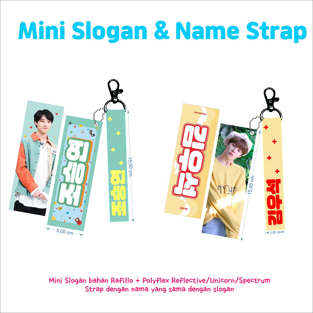 Jual K-pop Mini Slogan & Name Strap bisa custom | Shopee Indonesia