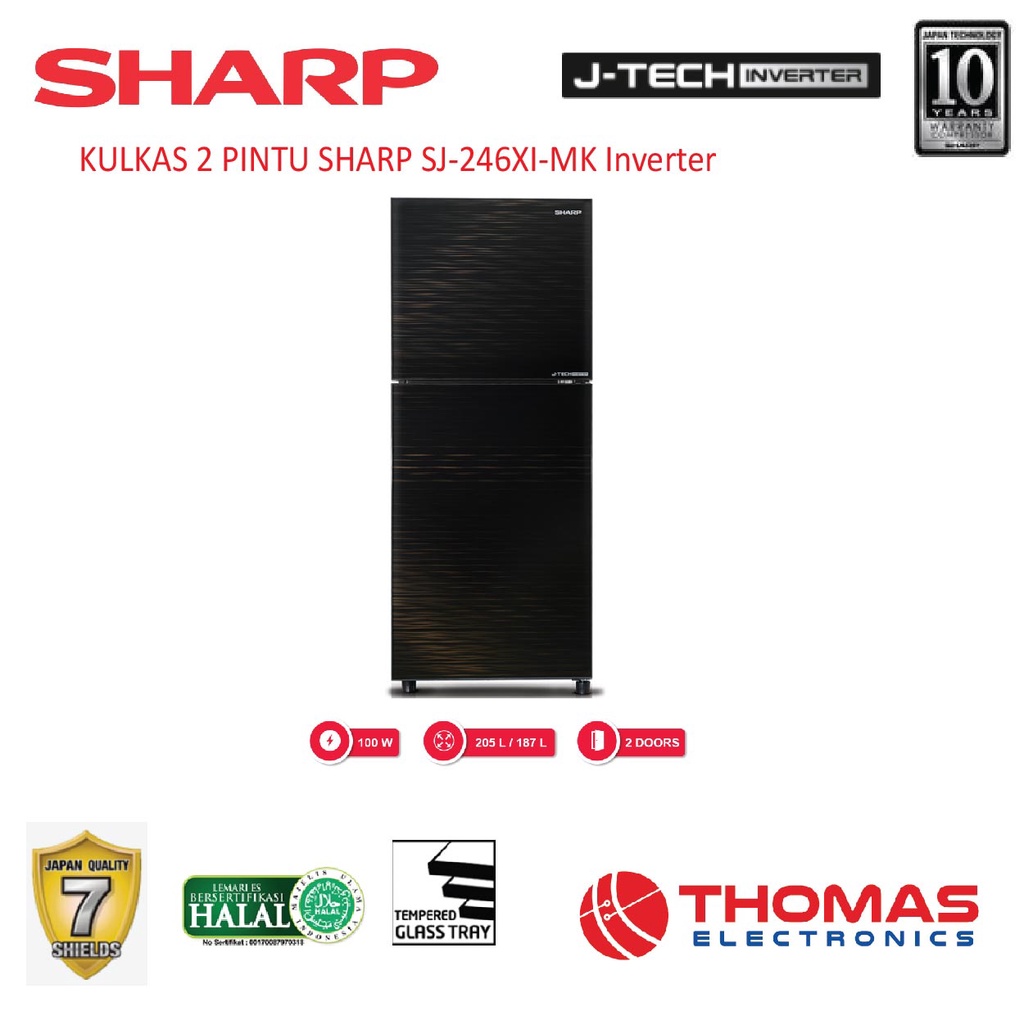 Jual SHARP Kulkas 2 Pintu SJ 246XI MK Kulkas Dua Pintu Kapasitas 205 Liter SJ-246XI-MK Shine J ...