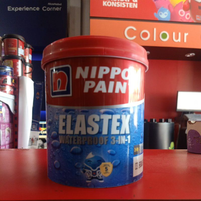 Jual ELASTEX CAT WATERPROOFING 3 IN 1 NIPPON PAINT 1KG/BISA REQUEST WARNA | Shopee Indonesia