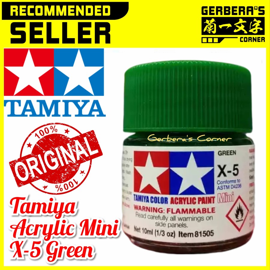 Jual Tamiya Acrylic Mini X5 X-5 Green Cat Gundam Kuas Airbrush | Shopee ...