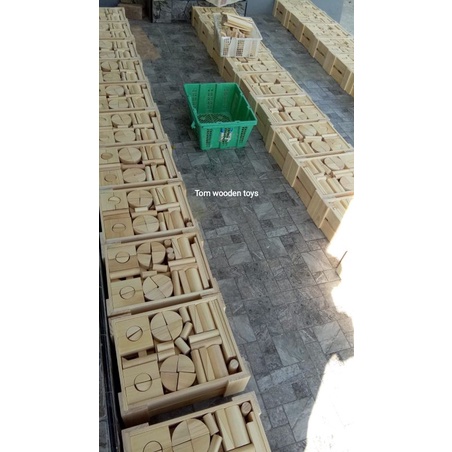 Jual balok pdk kayu pinus balok unit 100 mainan tk dan paud | Shopee ...