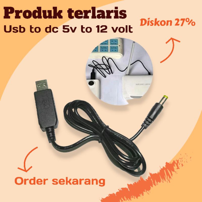 Jual Kabel Usb To Dc 12 Volt step up untuk modem orbit huawei tplink | Shopee Indonesia