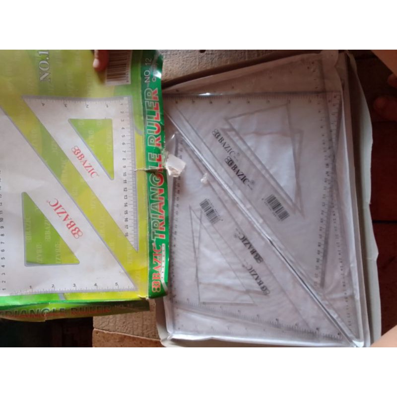 Jual Penggaris segitiga 23/33 satu set/ Penggaris Anak Teknik Murah ...