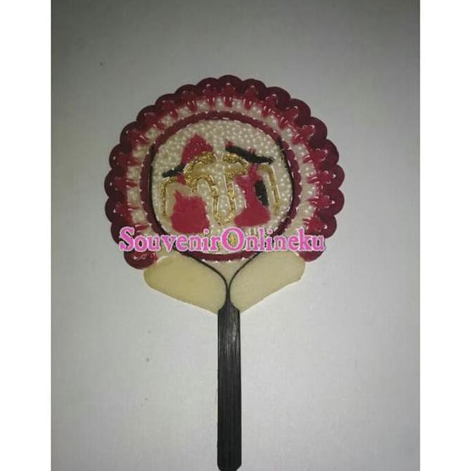 Jual Souvenir Pernikahan Kipas Bulat Wayang Kipas Manten Kerajinan ...