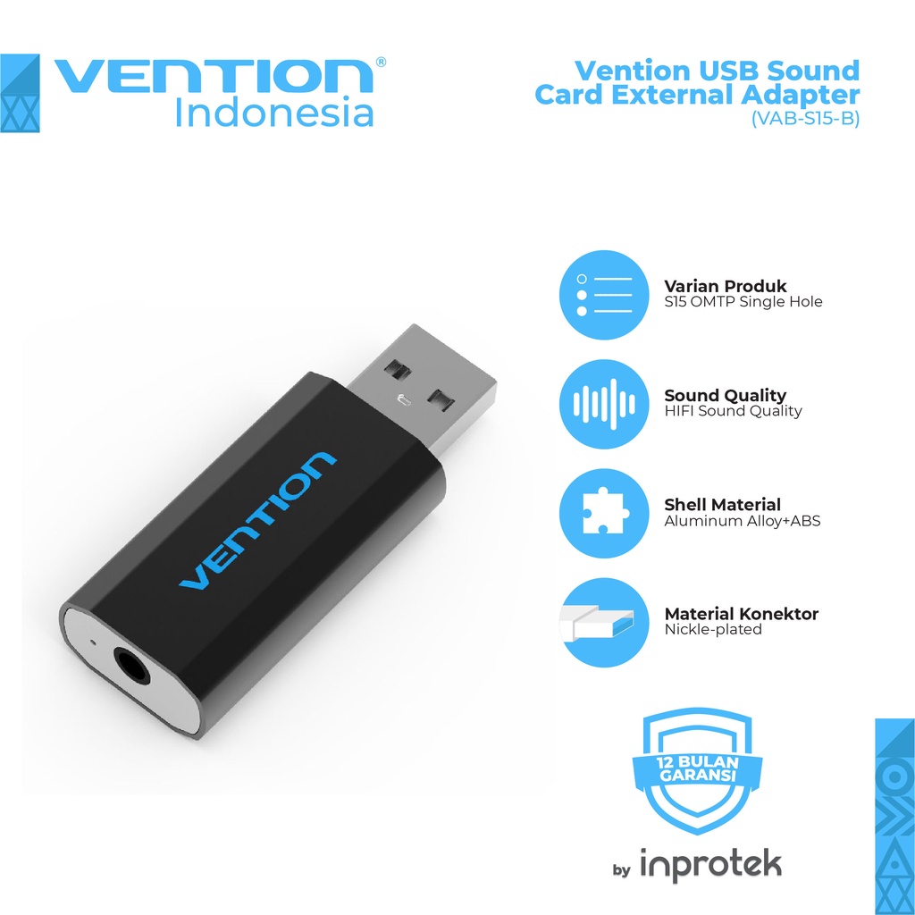 Jual Vention USB Sound Card External Adapter for Windows Mac Linux ...