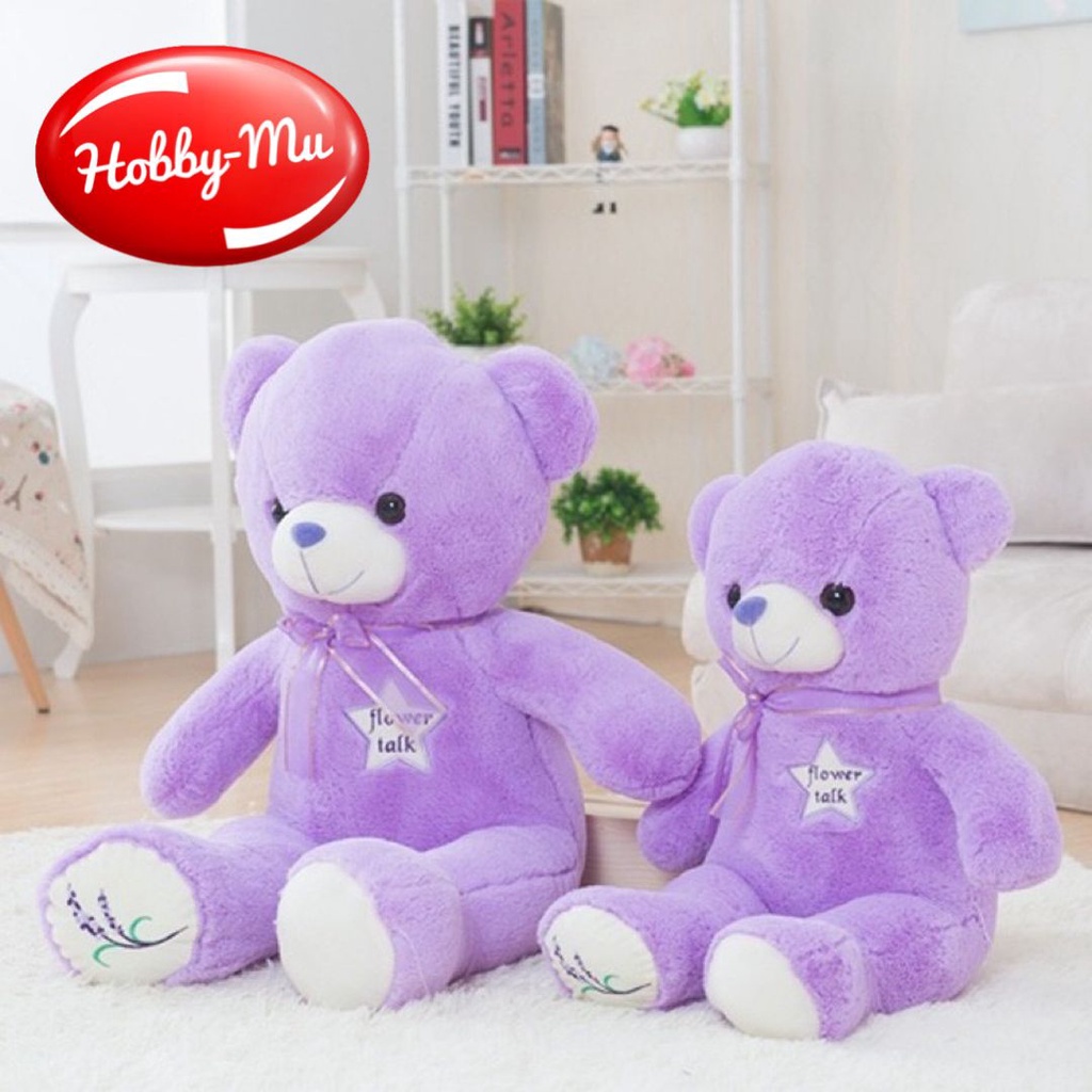 Jual Boneka Teddy bear Bahan Plush Warna Ungu Ukuran 35cm Untuk Hadiah ...