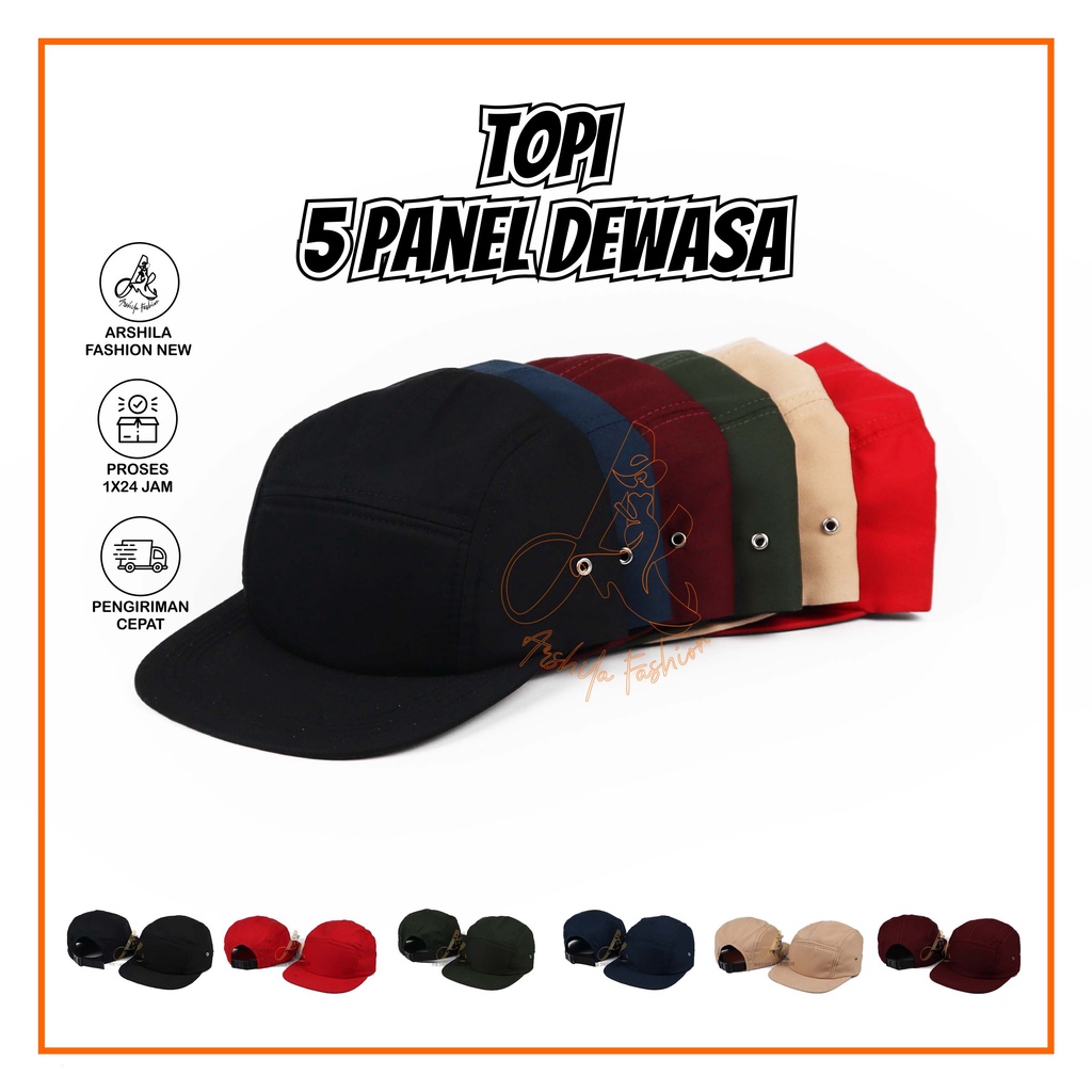 Jual TOPI PRIA 5 PANEL POLOS TOPI 5 PANEL UNISEX | Shopee Indonesia