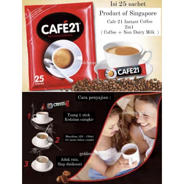 Jual CAFE 21 CAFE21 2IN1 INSTANT COFFEEMIX NO GULA SINGAPORE | Shopee ...