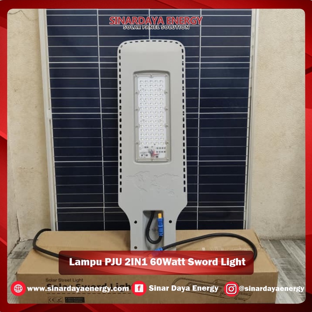 Jual Lampu PJU Solar Cell 50 Watt Sword Light | Shopee Indonesia