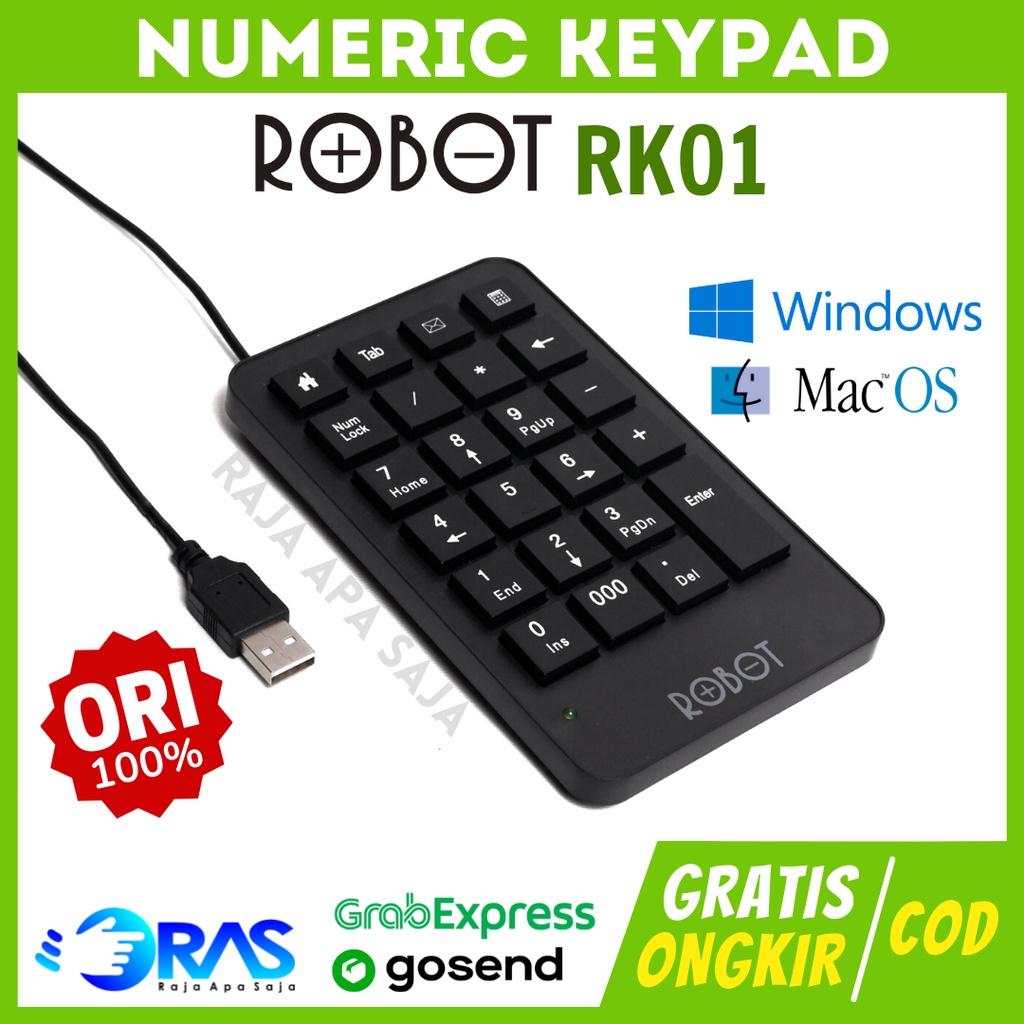 Jual Keyboard Angka Numeric Keypad Robot RK01 - Keyboard USB Kabel ...