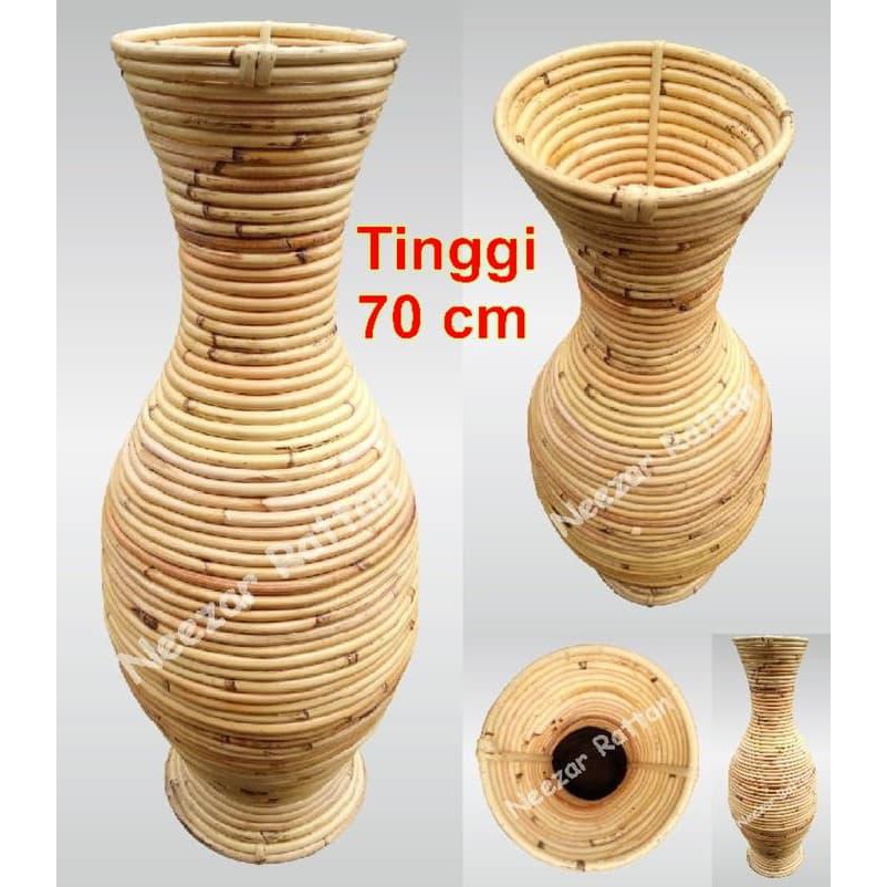 Jual Vas Pot Guci Tempat Bunga Dari Rotan Tinggi 70 Cm | Shopee Indonesia