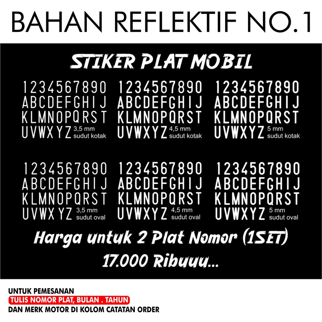 Jual STIKER PLAT MOBIL & MOTOR | Shopee Indonesia