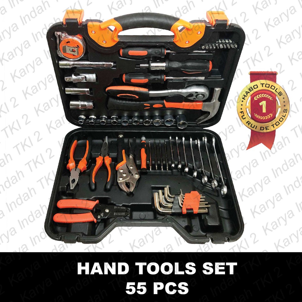 Jual Hand Tool Set 55 Pcs HABO Toolkit Toolbox Tool Kit Tool Box Ring ...
