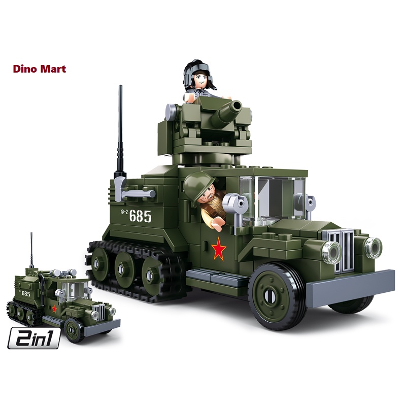 Jual Sluban Brick WW II Allied Half Track 2 in 1 M38-B0685 | Shopee ...