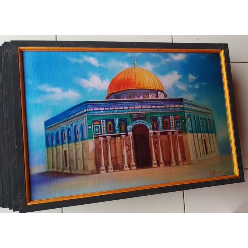 Jual hiasan dinding lukisan cetak masjid al Aqsha Palestina plus ...