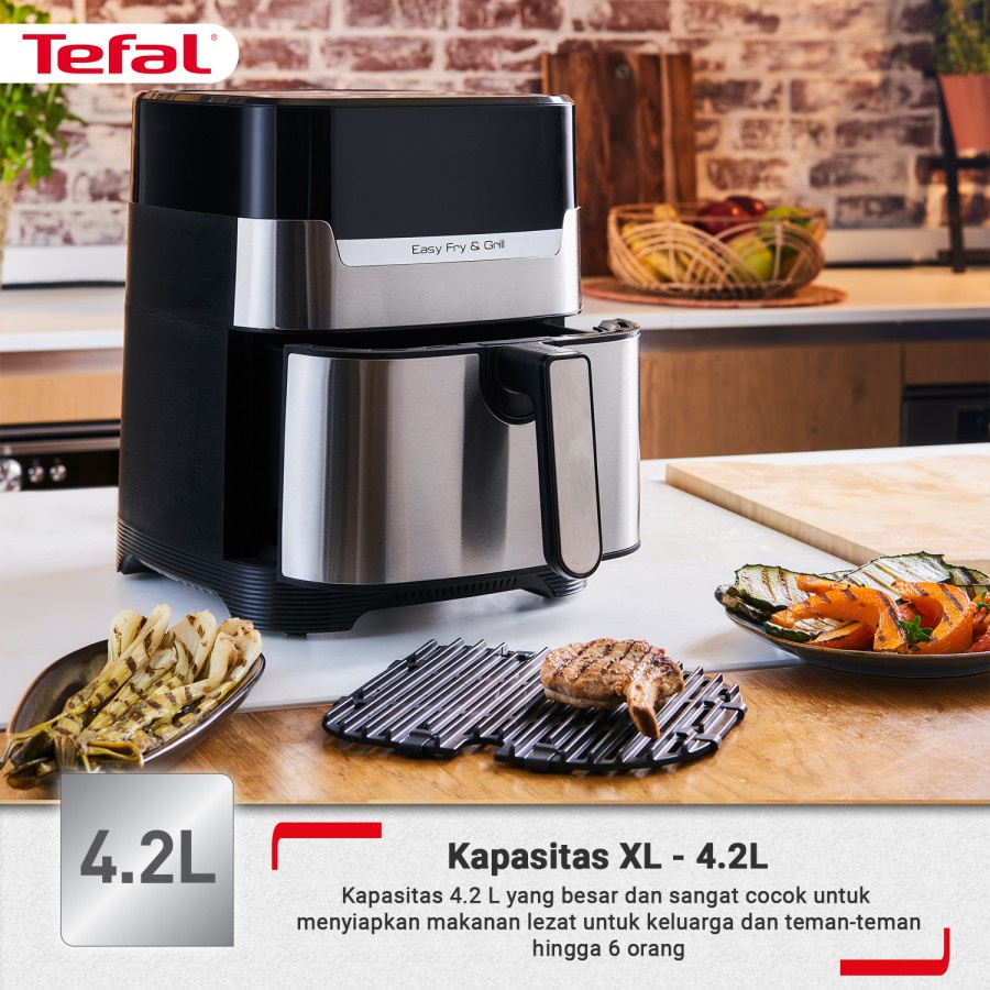 Jual TEFAL AIR FRYER EY505 / 2in1 - FRY & GRILL EY 505 - 4.2LITER AIRFRYER | Shopee Indonesia