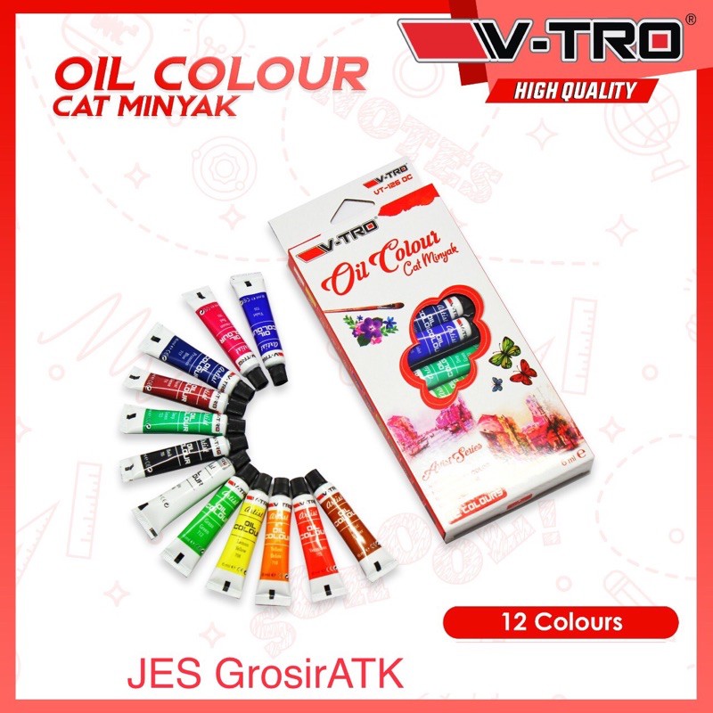 Jual Cat Minyak V-Tro 12 Warna / Oil Colour [set] | Shopee Indonesia