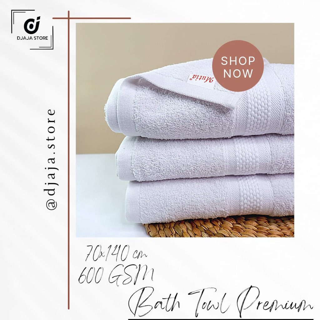 Jual Handuk MUTIA Putih Polos uk. 70x140 cm 400 GSM Kualitas Handuk ...