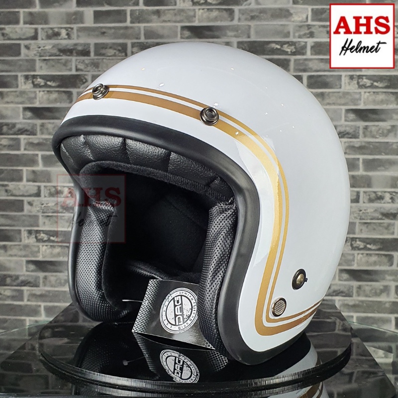 Jual HELM RETRO DAG LINE 2 DEWASA FULL LEHER PREMIUM ORIGINAL SNI ...