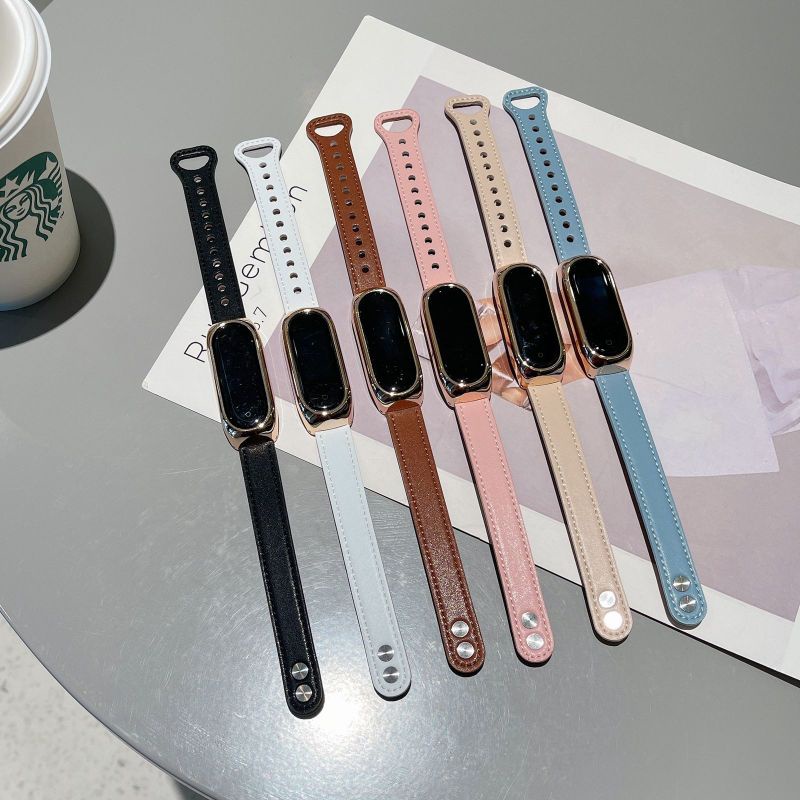 Jual Strap Xiaomi Mi Band 3/4/5/6/7 Tali Xiaomi Mi Band 7 6 5 Kulit Dua Kancingan | Shopee Indonesia