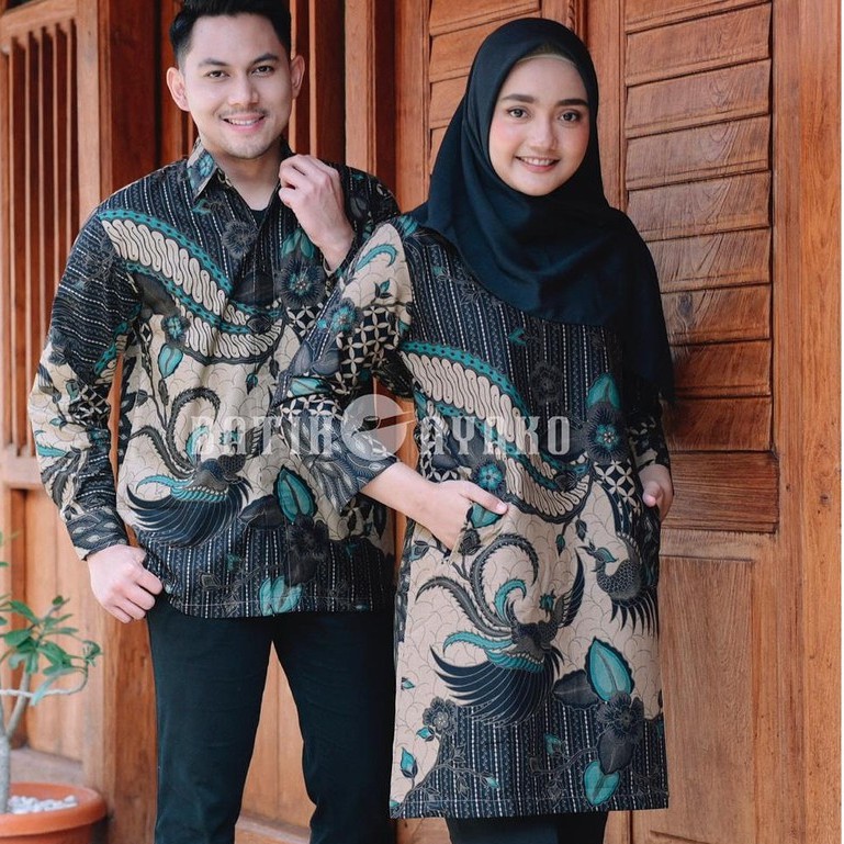 Jual COUPLE BATIK Ruffle Couple KEMEJA COUPLE BATIK TERLARIS BATIK TALENTA Batik Couple keluarga ...