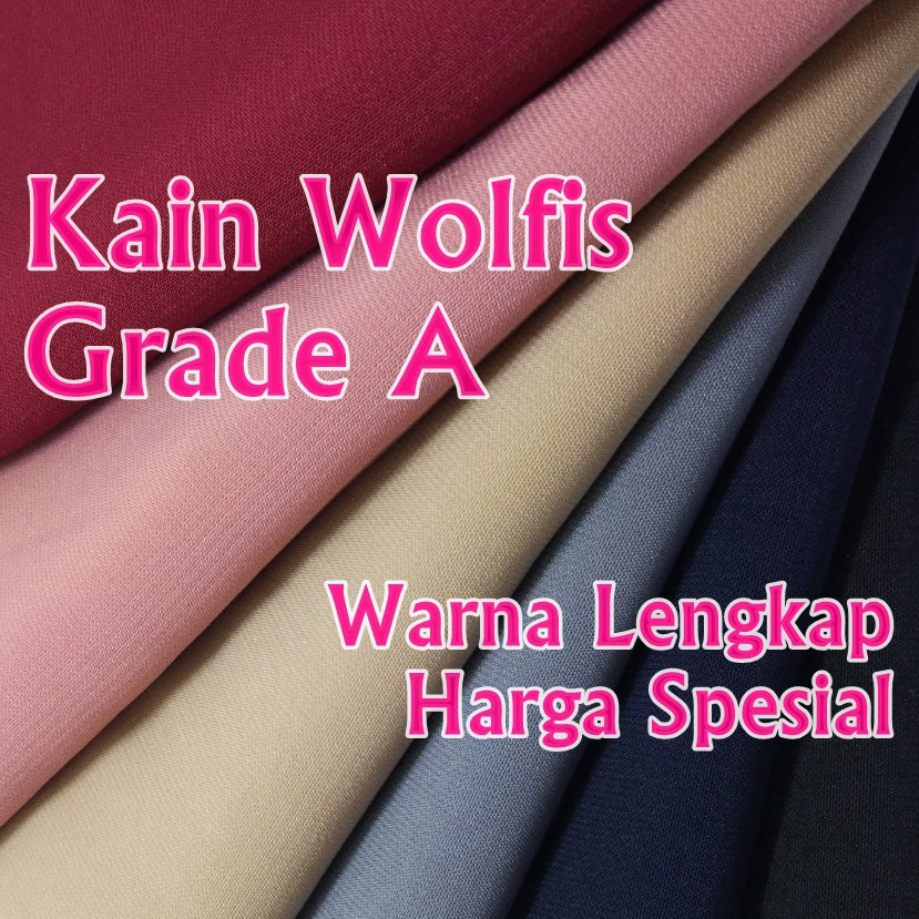 Jual Kain wolfis grade a meteran fashion kain wolvis polos woolpeach | Shopee Indonesia