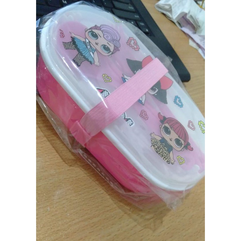 Jual Kotak Makan Anak Karakter Lunch Box set 2 Tingkat Karet Tempat Makan Karakter Anak | Shopee ...