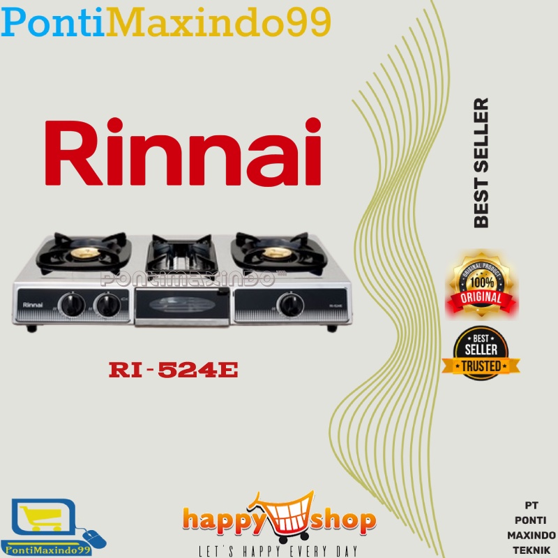 Jual Kompor Gas 2 Tungku & Griller RINNAI RI-524E | Shopee Indonesia