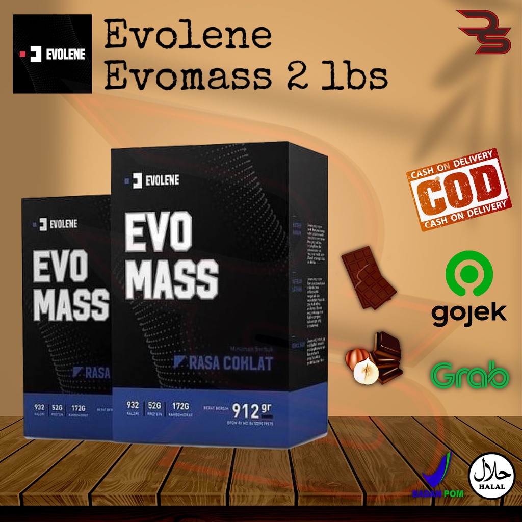 Jual Evolene Evomass Gainer 912 gram 2lbs / Evo Mass Penambah Berat Badan Coklat , Hazelnut ...