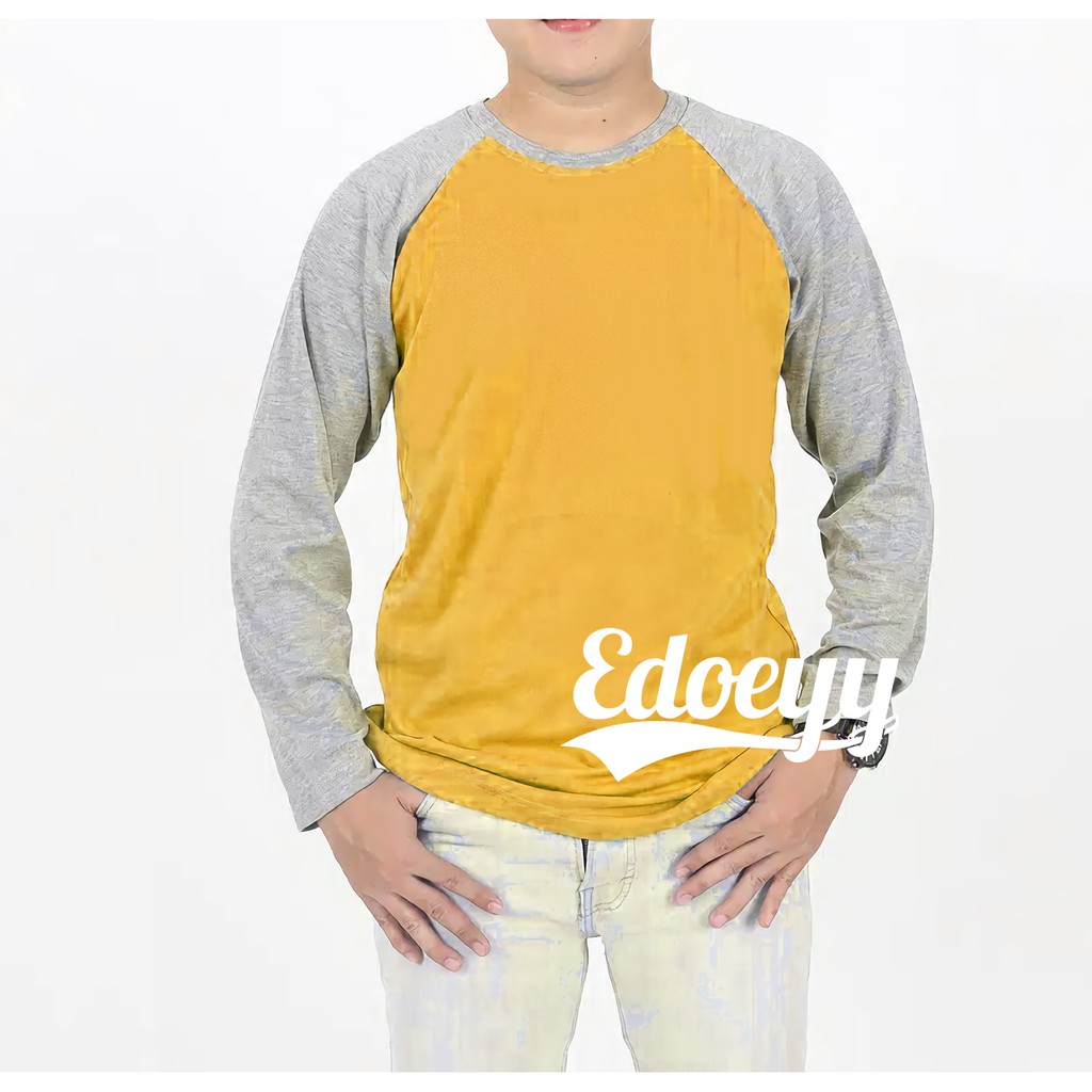 Jual Kaos Raglan Badan Kuning Lengan Abu / Baju Raglan Badan Warna ...