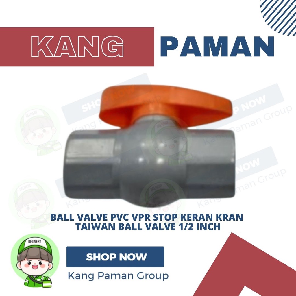 Jual Ball Valve PVC VPR Stop Keran Kran Taiwan Ball Valve 1/2 Inch ...
