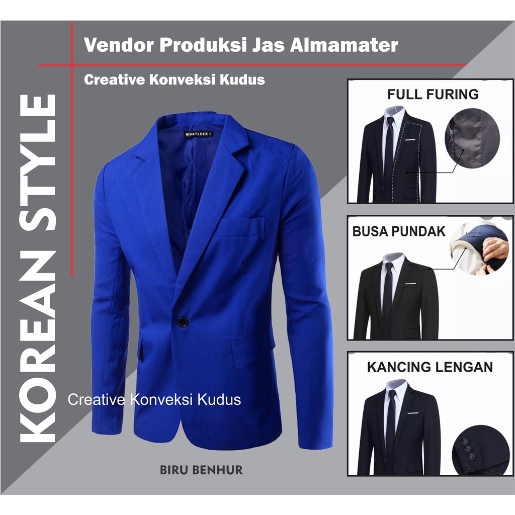 Jual JAS BIRU BENHUR ALMAMATER SEKOLAH PONDOK / JAS SEKOLAH full furing ...