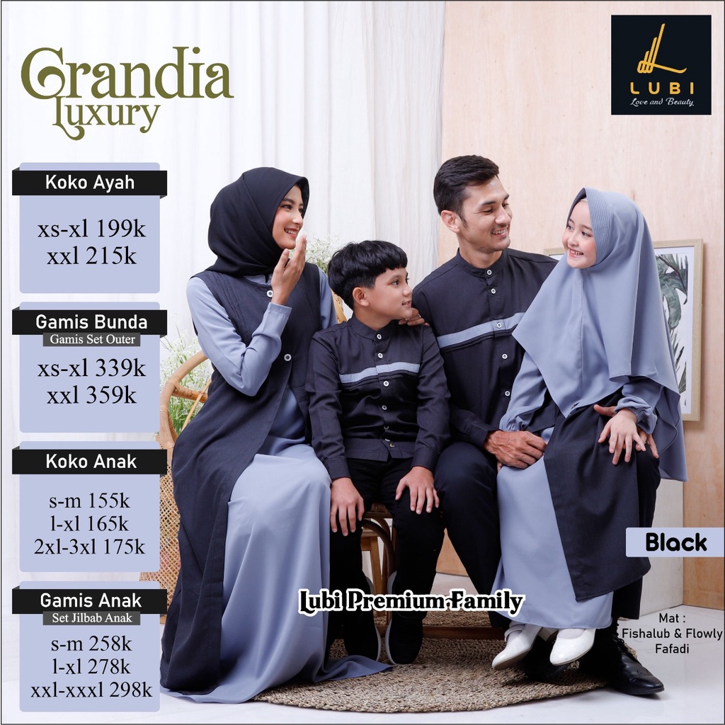 Jual BAJU SARIMBIT LUBI KELUARGA GRANDIA LUXURY BLACK | Shopee Indonesia