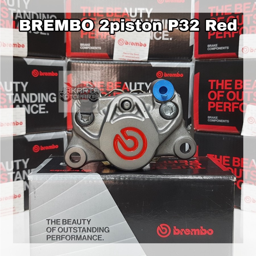 Jual Kaliper Brembo 2 piston P34 Logo Merah Red Universal Original Italy | Shopee Indonesia