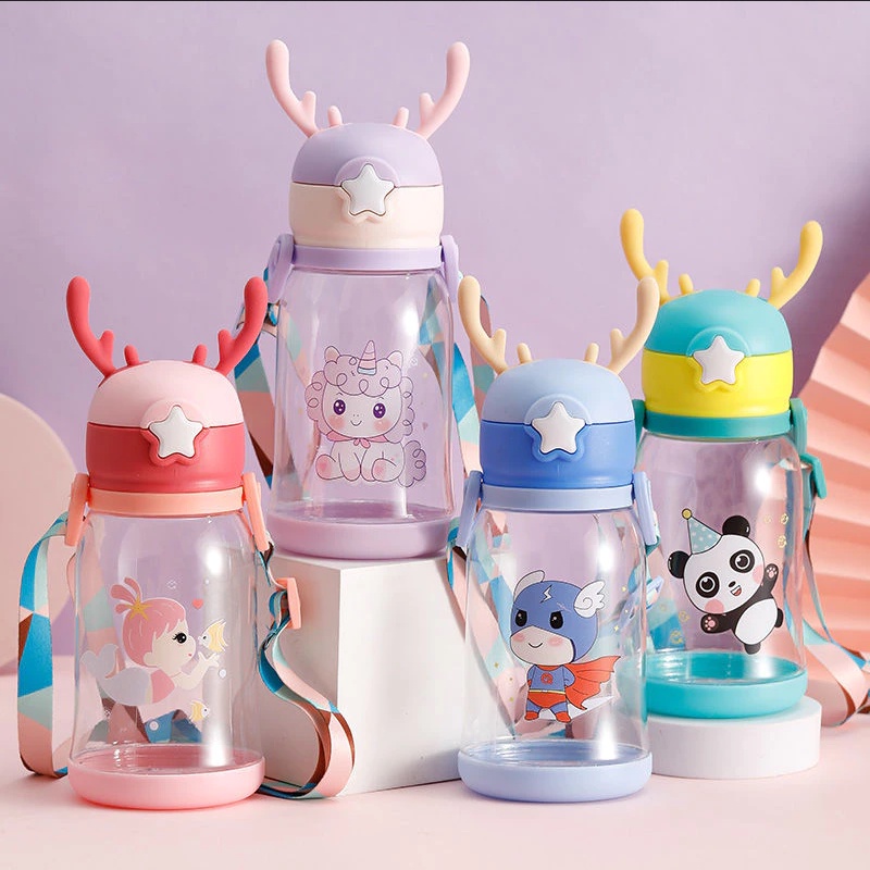 Jual Botol Minum Tali Sedotan Tanduk Rusa /Botol Minum Anak Karakter Tanduk Rusa 600 ML | Shopee ...