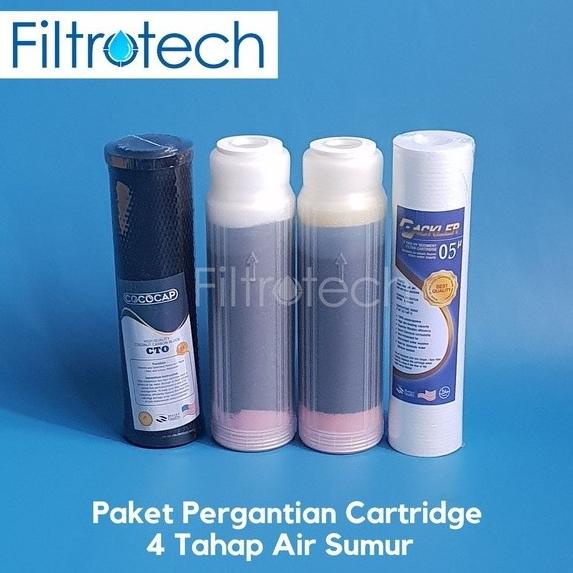 Jual Ready oke] Paket Catridge Filter Air Sumur Besi Tinggi 4 tahap | Shopee Indonesia