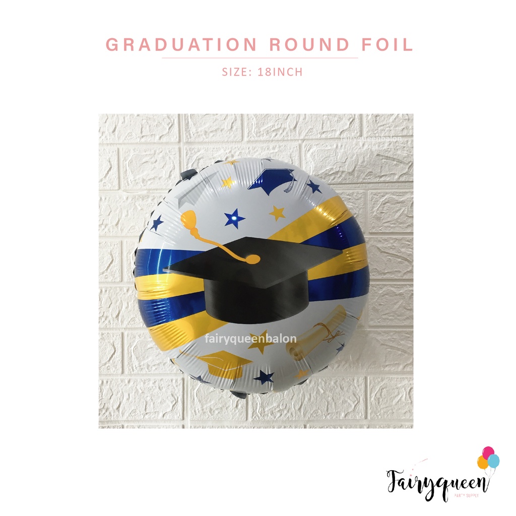 Jual Balon Foil Bulat Graduation Topi Wisuda GRAD Balloon | Shopee ...
