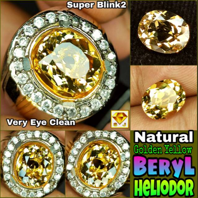 Jual NATURAL GOLDEN YELLOW HELIODOR BERYL SERTIFIKAT Bkn Sapphire Blue ...