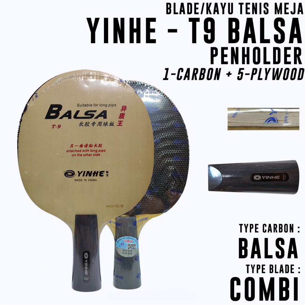Jual Kayu Bat Tenis Meja Pingpong Yinhe T9 Balsa Combi Penholder | Shopee Indonesia