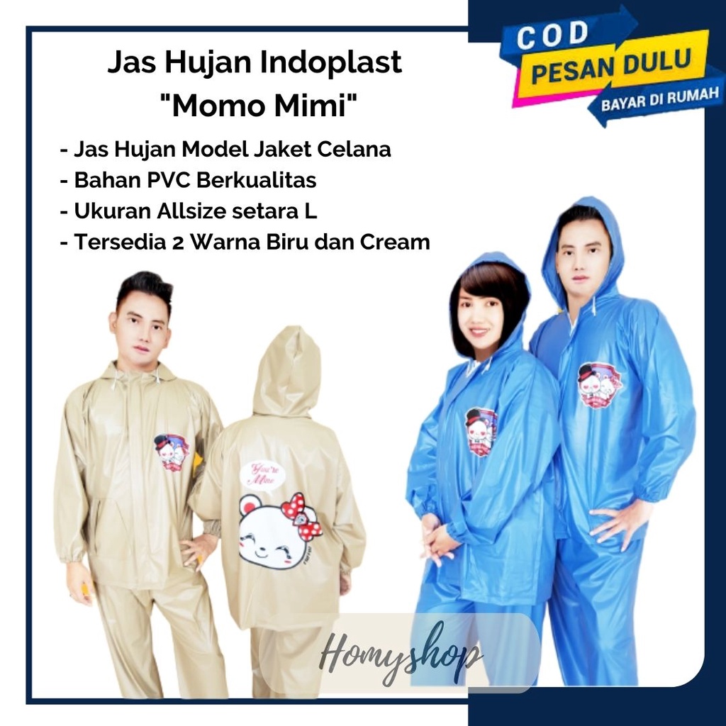 Jual Jas Hujan Dewasa Couple Mimi Momo Pria Wanita Setelan Baju Celana Mantel Murah | Shopee ...