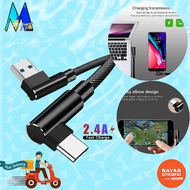 Jual Kabel Charger USB L Shape 2.4A | Shopee Indonesia