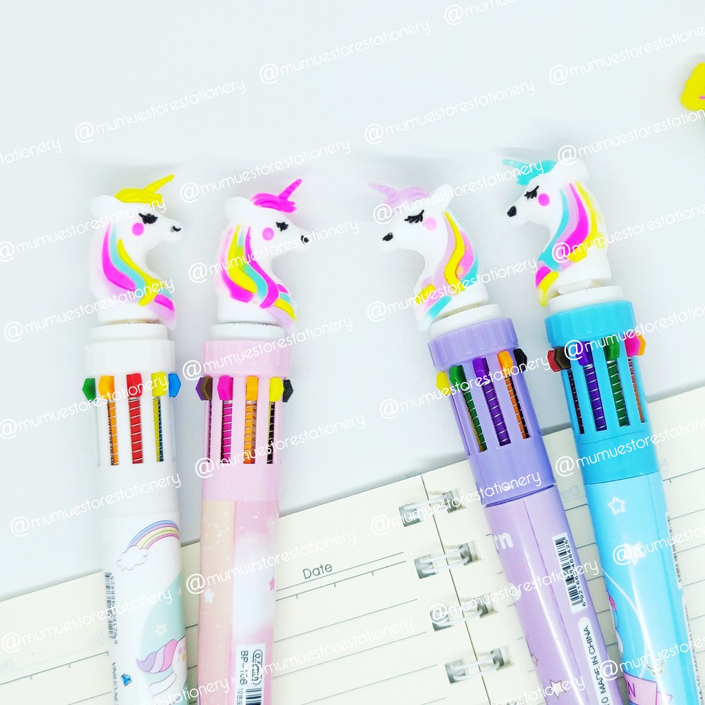 Jual PEN 10 WARNA UNICORN / PEN 10WARNA KARAKTER UNICORN / PEN 10WARNA ...