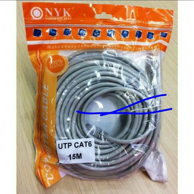Jual kabel LAN UTP 15 meter pabrikan bonus connector RJ45 | Shopee ...