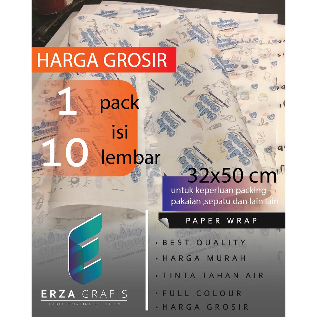 Jual Kertas Bungkus Custom/Kertas Wrap/Wrapping Paper CUSTOM (32x50) cm ...